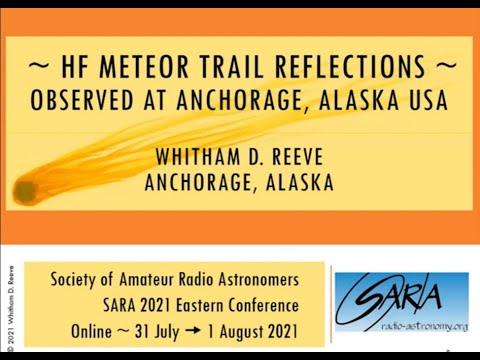 Whitham Reeve: HF Meteor Trail Reflections Observed at Anchorage ...