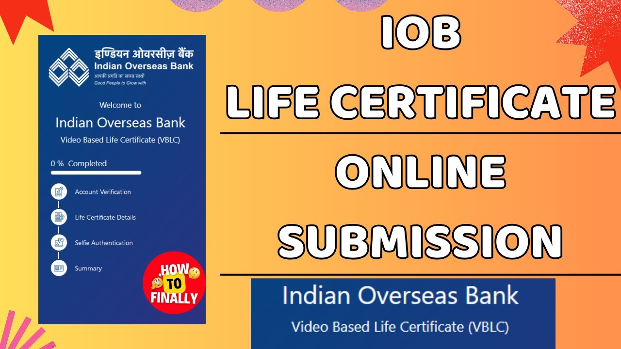 Life Certificate Online Tamil | IOB Online Video Life certificate ...