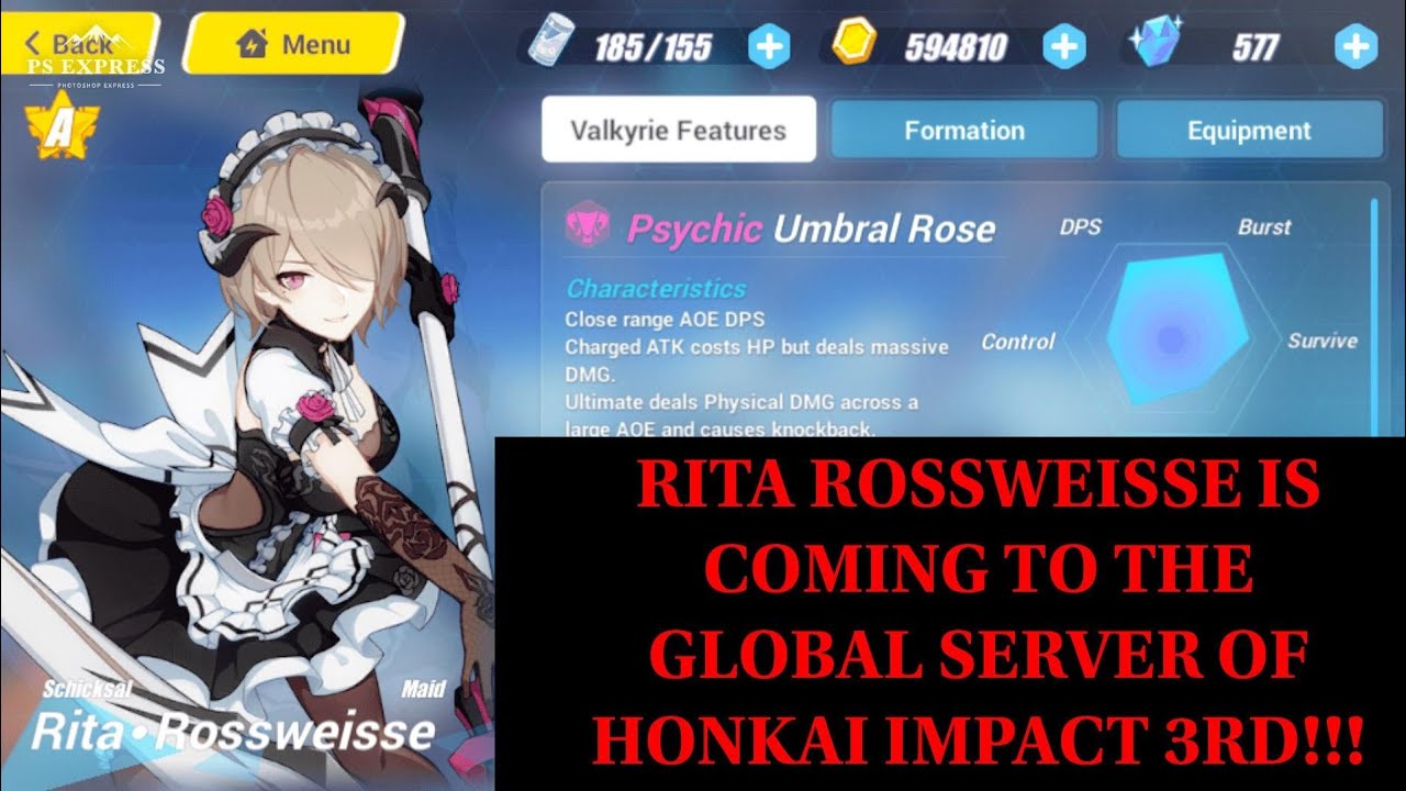 Umbral Rose (Rita Rossweisse) is Coming to the Global Server of Honkai ...