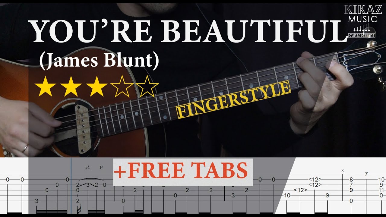 You're Beautiful - James Blunt | Fingerstyle Guitar Tutorial TAB|Разбор ...