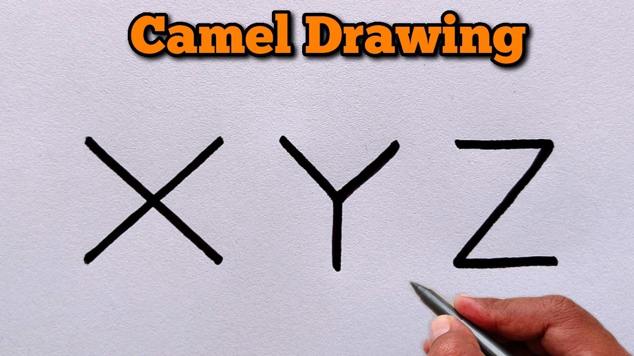 How to draw camel from letter XYZ | Easy Camel drawing for beginner ...