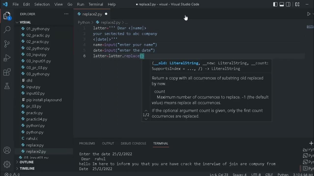 Input And Replace Function In Python Use Of Replace And Input input-and-replace-function-in-python-use-of-replace-and-input