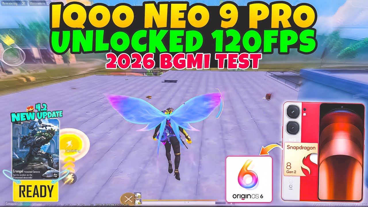 🔥iQOO Neo 9 Pro 5G BGMI 120fps ( After Update OriginOS 6 ) Test with ...