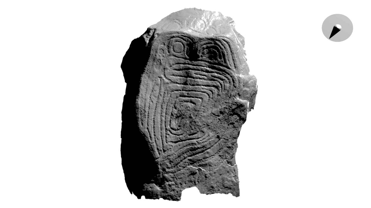 Dynamic lighting of 3D model of the Guardian Stone, Knowth, Ireland ...