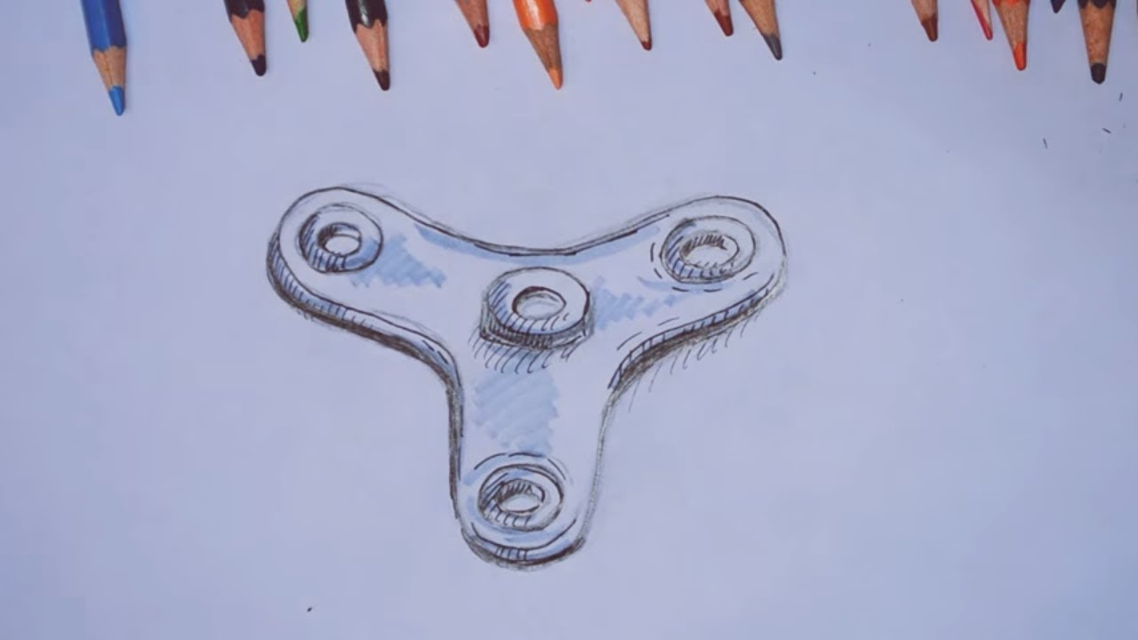 Как нарисовать спиннер. How To Draw and Color Fidget Spinner. Kids ...