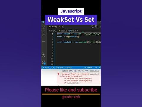Weakset vs set in javascript #shorts - YouTube