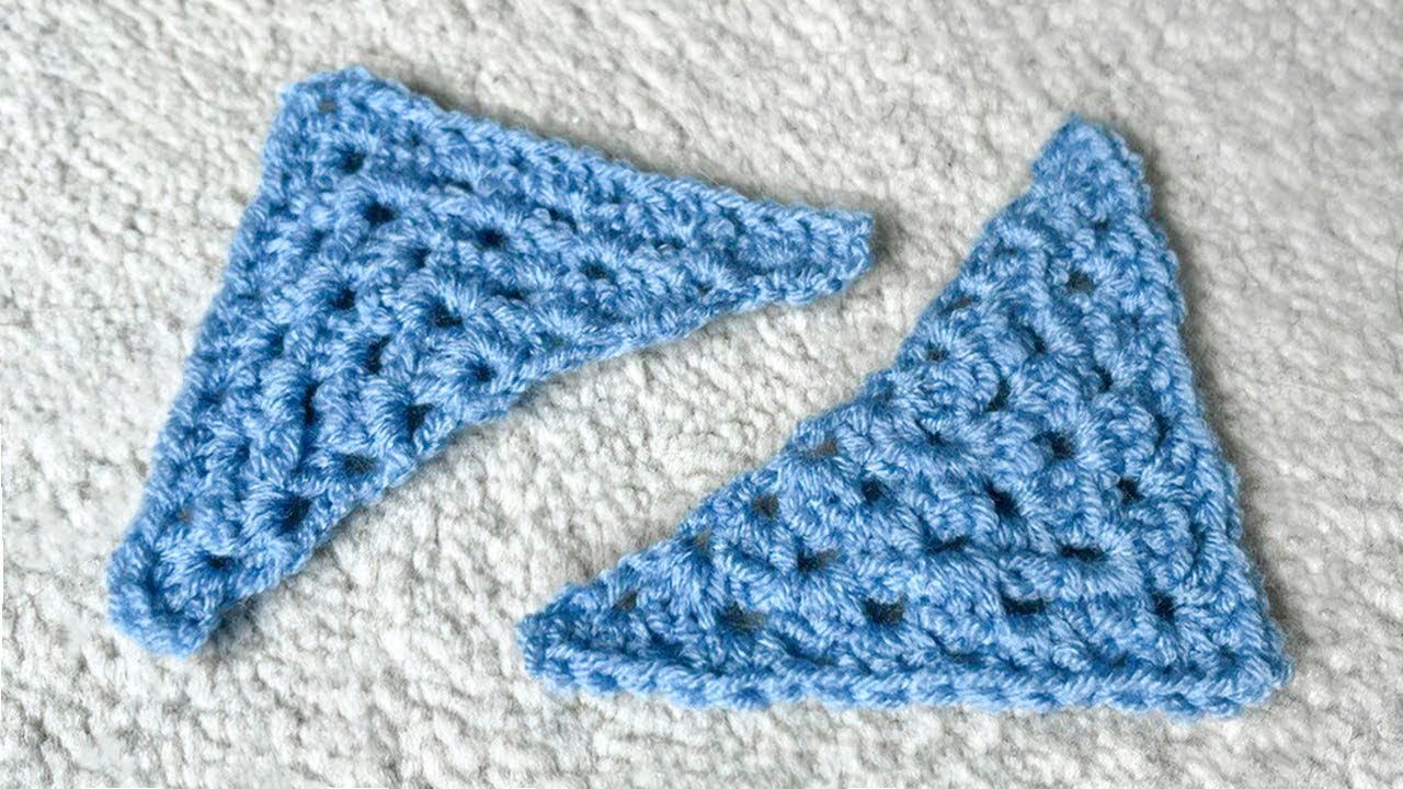 Halbes Granny Square / Granny triangle | Let's learn Häkeln #12 - YouTube