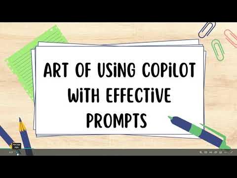 Art of Using Copilot with Effective Prompts - YouTube