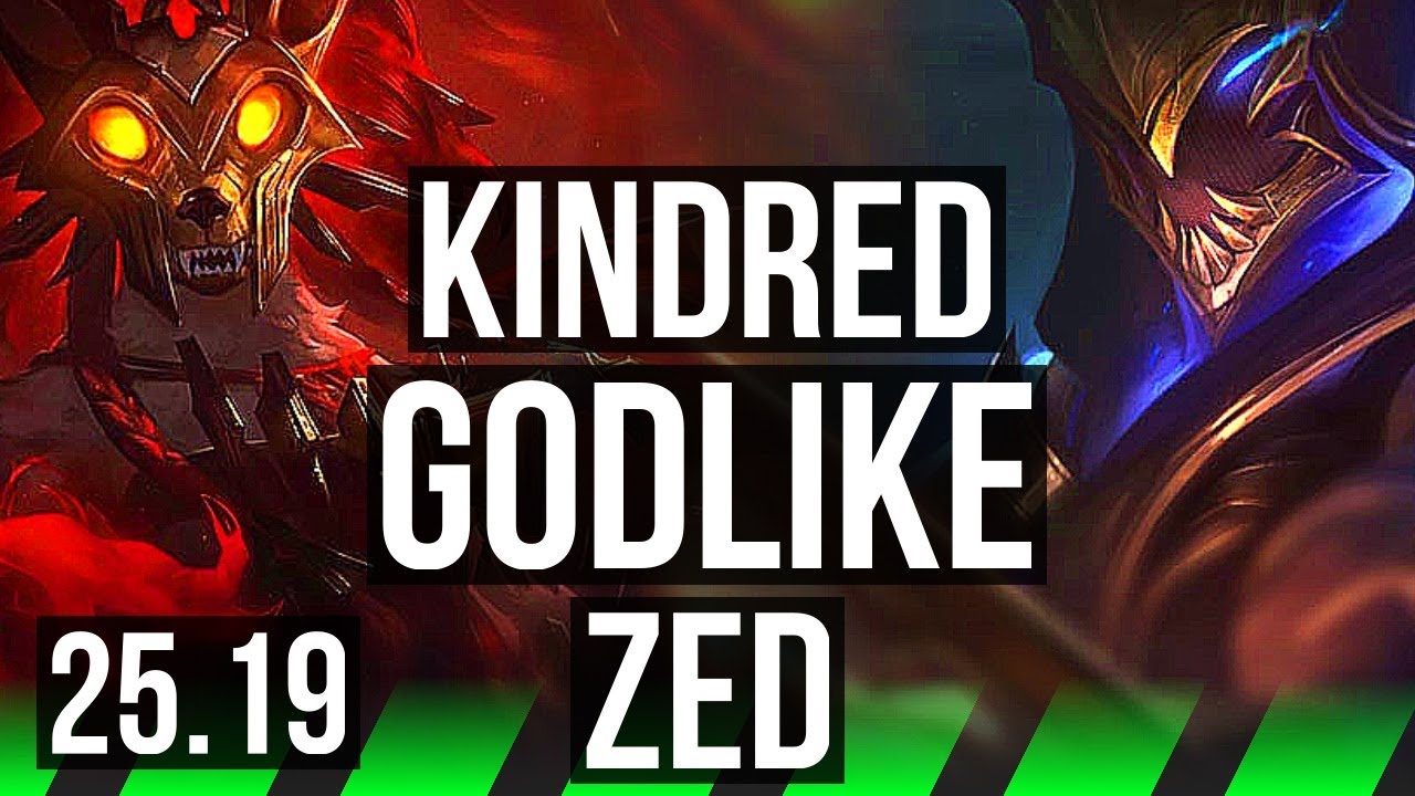 KINDRED vs ZED (JGL) | 16/4/9, Godlike | KR Challenger | 25.19 - YouTube