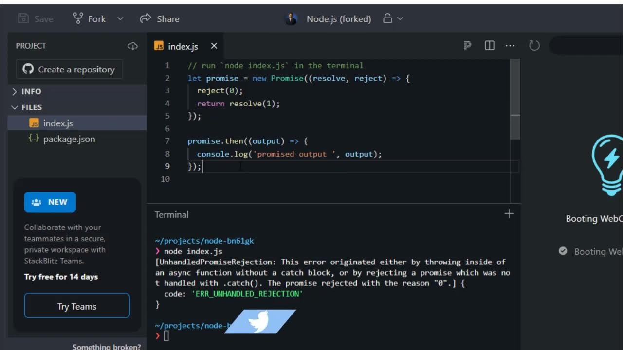 UnhandledPromiseRejection error in JavaScript How to handle rejected promise - YouTube