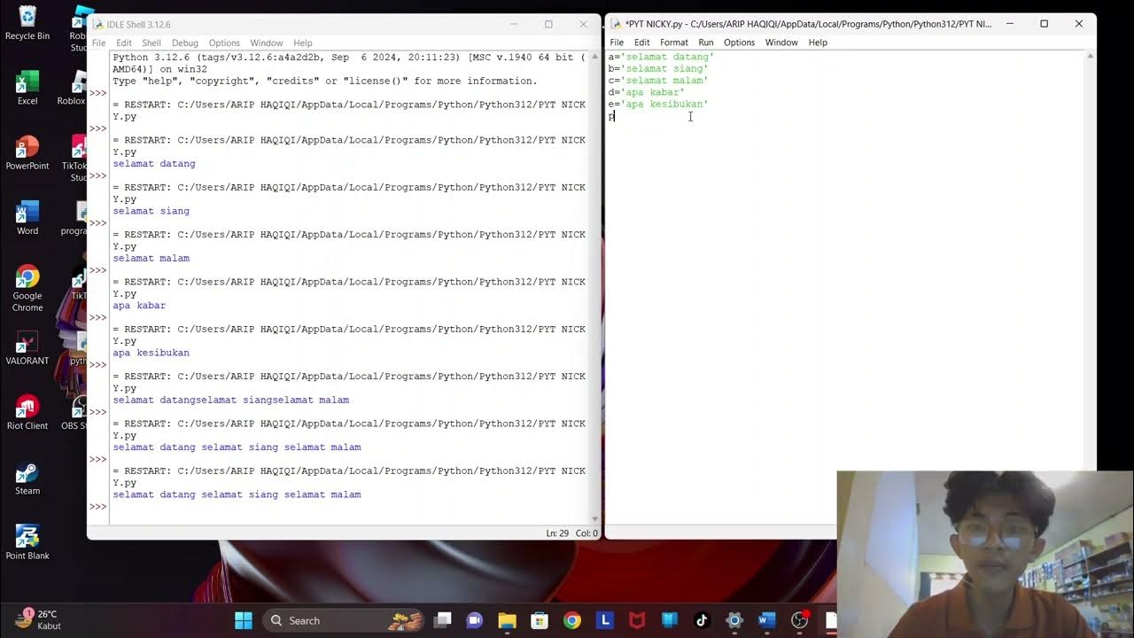 pemrograman komputer tentang string input - YouTube