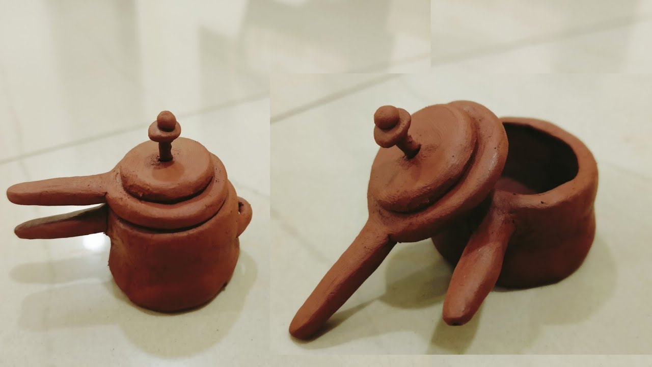 #miniature #Kitchen | Toy | pressure cooker from mitti | mitti ke ...