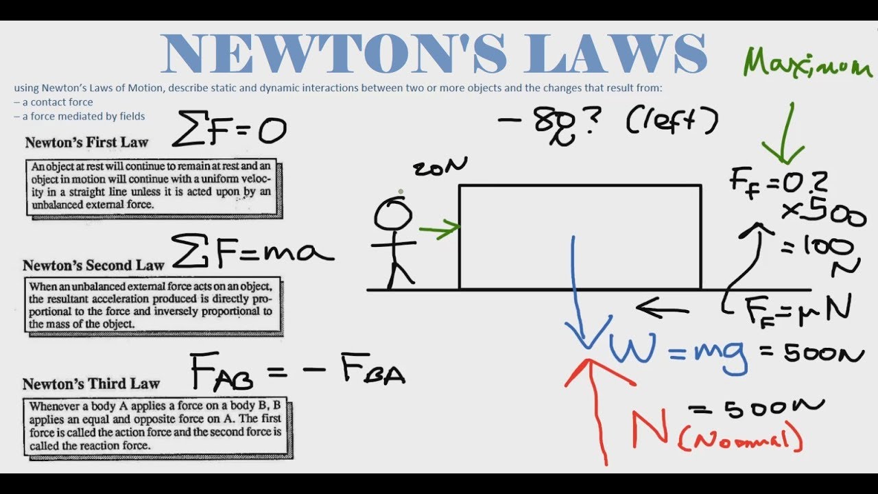 Dynamics – Newton’s Three (3) Laws for Year 11 Physics – EduCats - YouTube