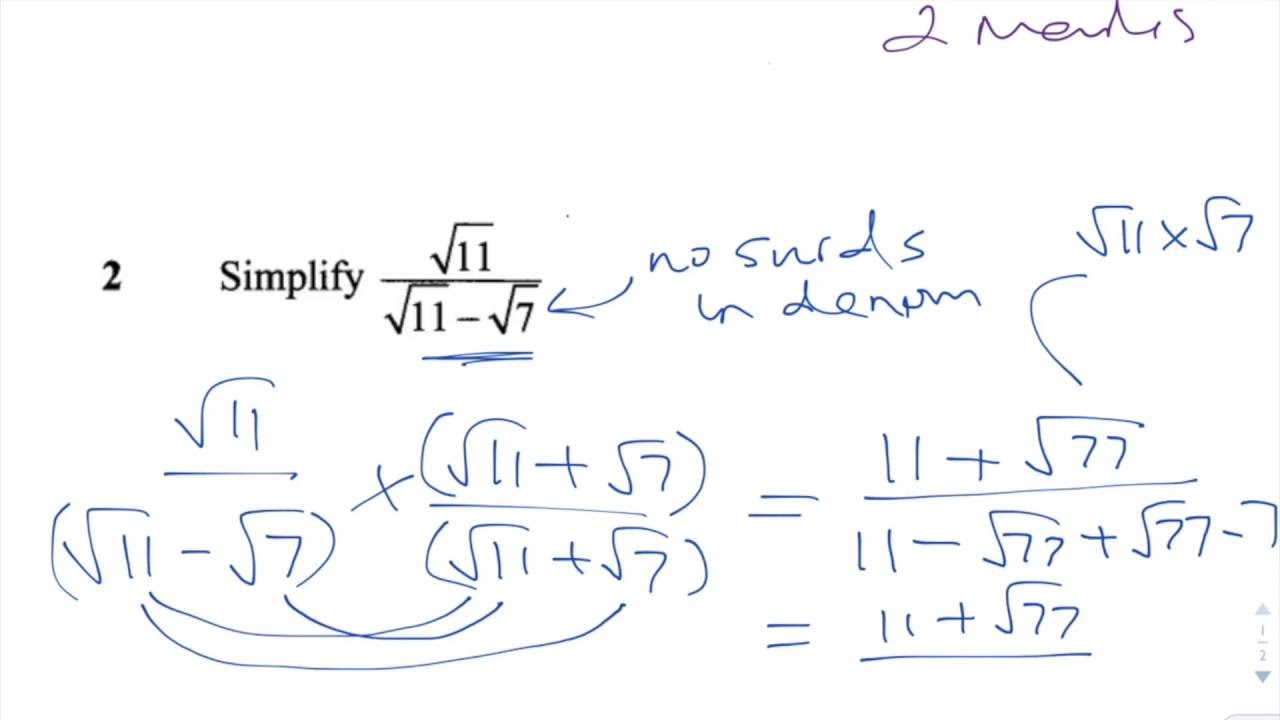 KCSE 2015 Mathematics Paper 2: Question 2 | Fractions, Simplifying ...