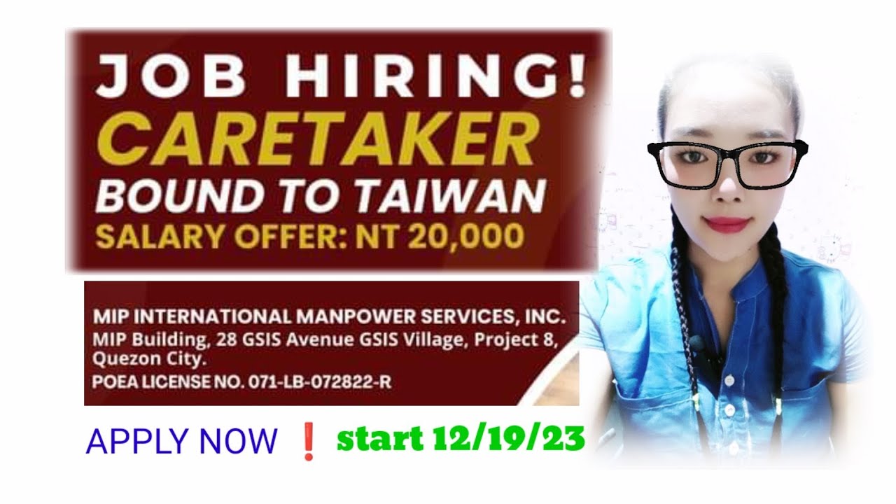 Caretaker jobs hiring 🇹🇼 #taiwan #caregiver #jobseekers #work #abroad # ...
