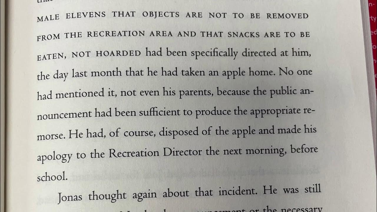 The Giver Chapter 3 - YouTube