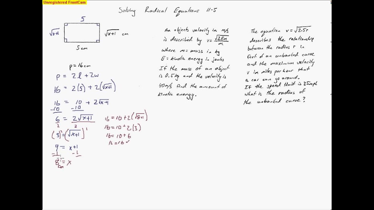 Algebra B Day 171 Solving Radical Equation Word Problems 115 YouTube algebra-b-day-171-solving-radical-equation-word-problems-115-youtube