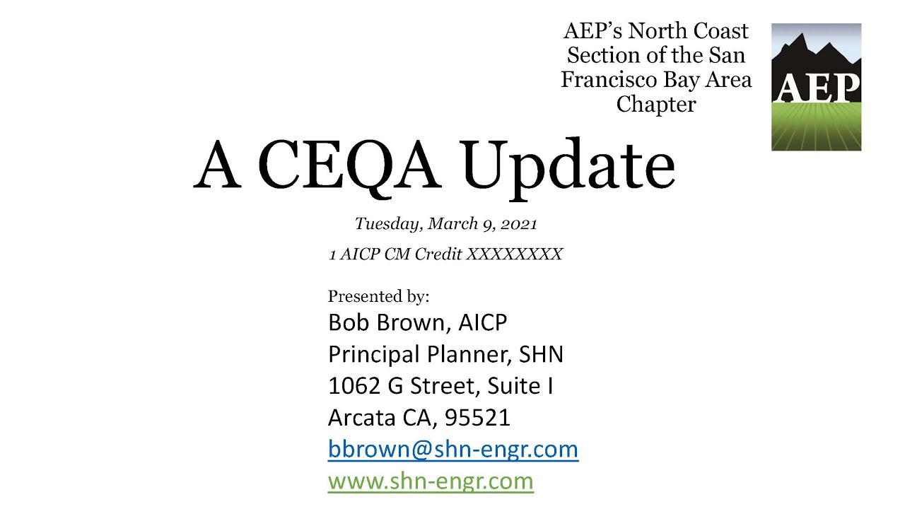2020 CEQA Update - YouTube