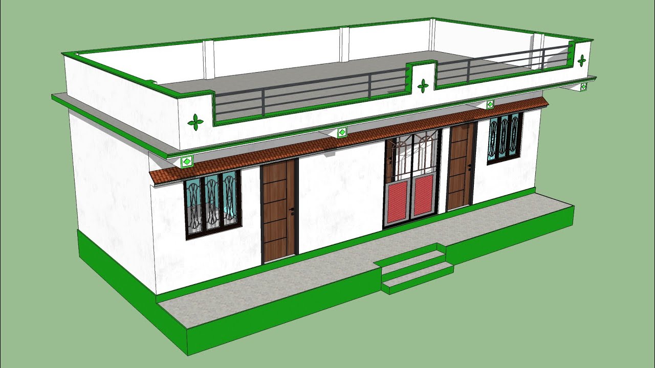 small 5 lack budget house plan, 2 bedroom village home design by ...