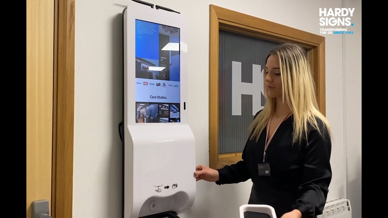 22'' LCD Hand Sanitiser Displays Combining Digital Signage With Hand ...
