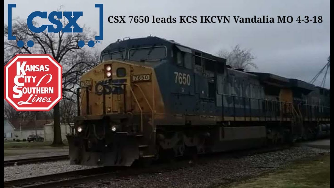 HD: CSX Dash 8-40CW in YN2 paint leads KCS train IKCVN East at Vandalia ...