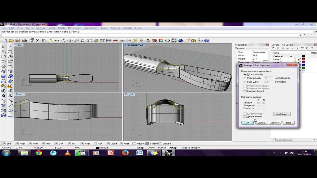 Rhino Tutorial 24 How To Make a hair comb By Novya Chandra Desain ...