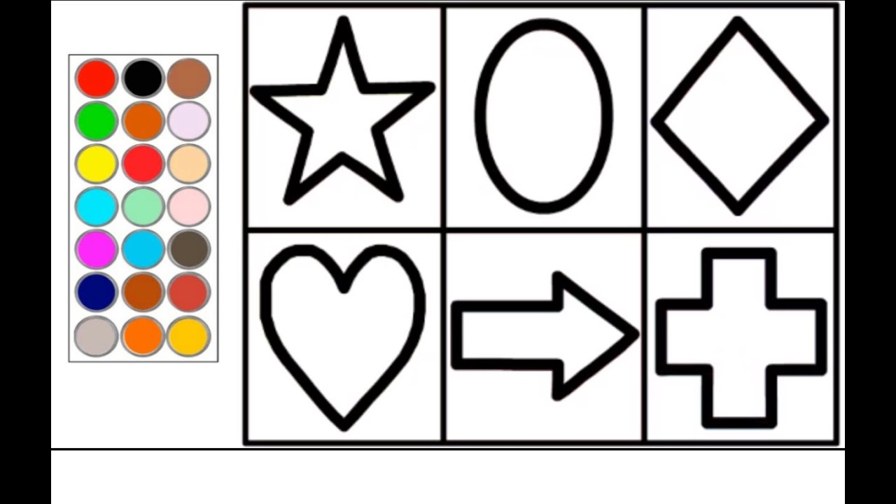 como dibujar y colorear a las formas , dibujos para niños 🟨🌟💗🟢 - YouTube
