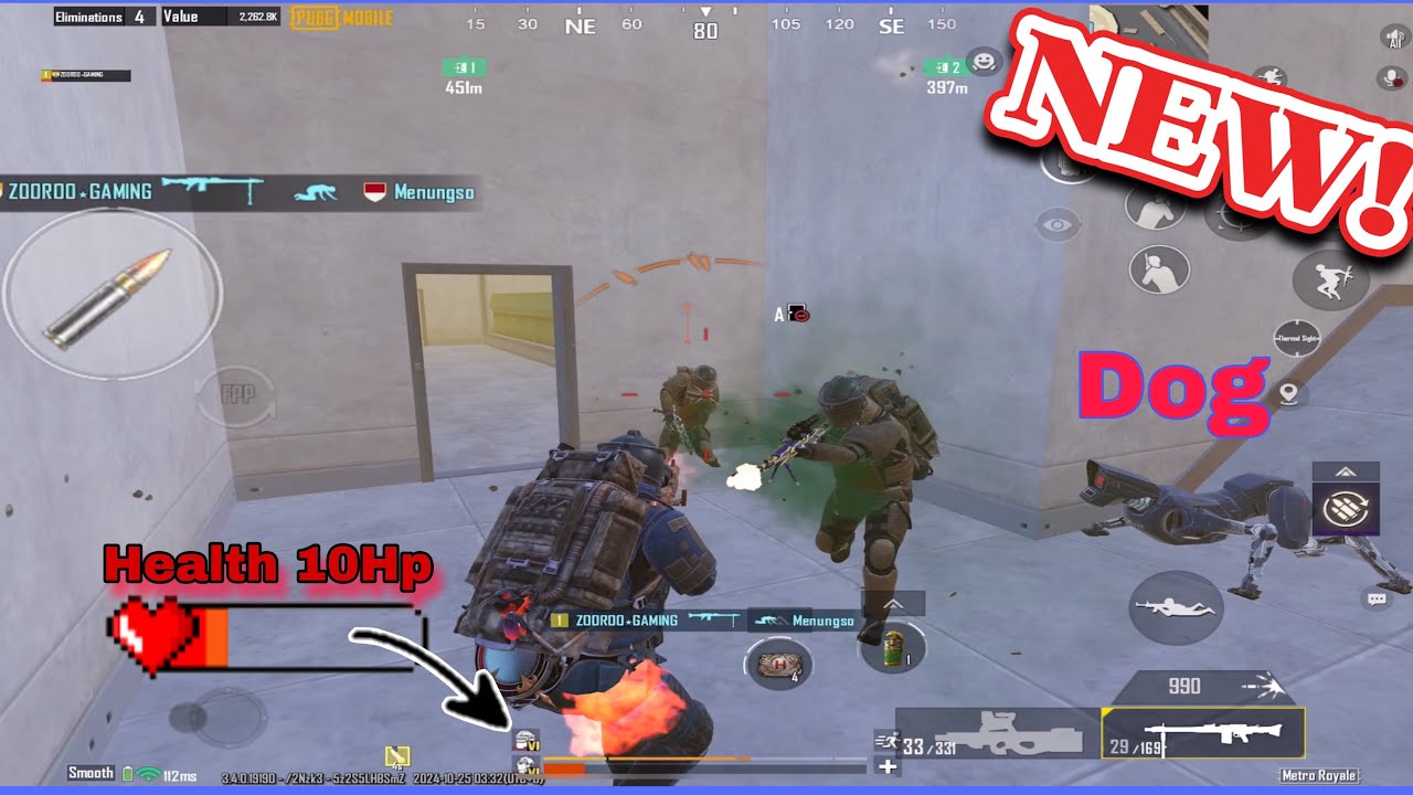 10 HP One Bite Of Dog 🐶 ? solo Vs Squad New Gameplay Metro Pubg - YouTube