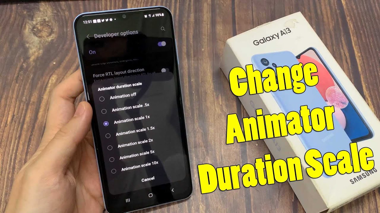 Samsung Galaxy A13: How to Change Animator Duration Scale - YouTube