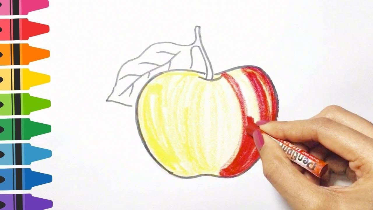Learn how to draw an apple for kids | easy step by step simple drawing ...