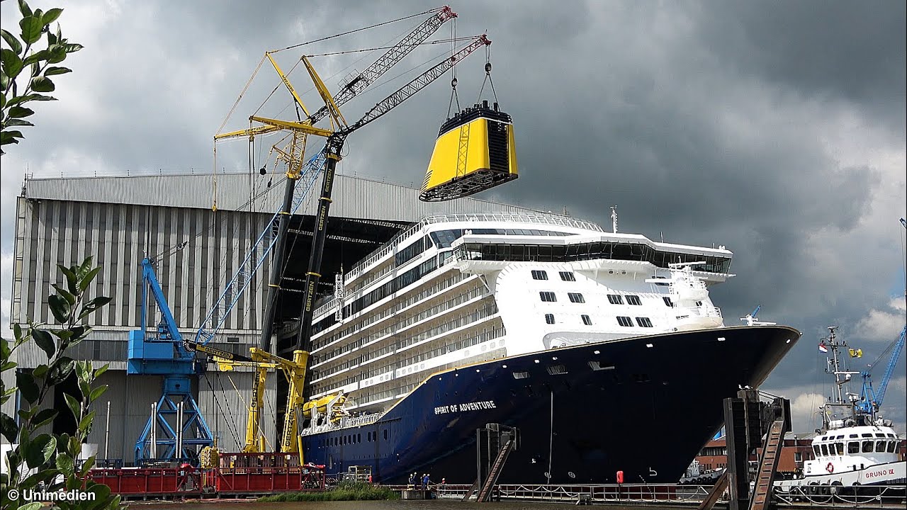 SPIRIT OF ADVENTURE | amazing ship launch of SAGA cruise ship at MEYER ...