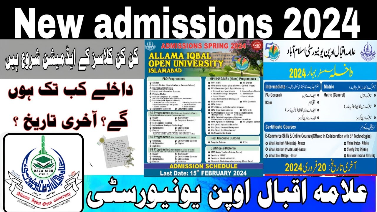 AIOU NEW ADMISSION SPRING 2024 ||RAZA INFO STUDIO - YouTube