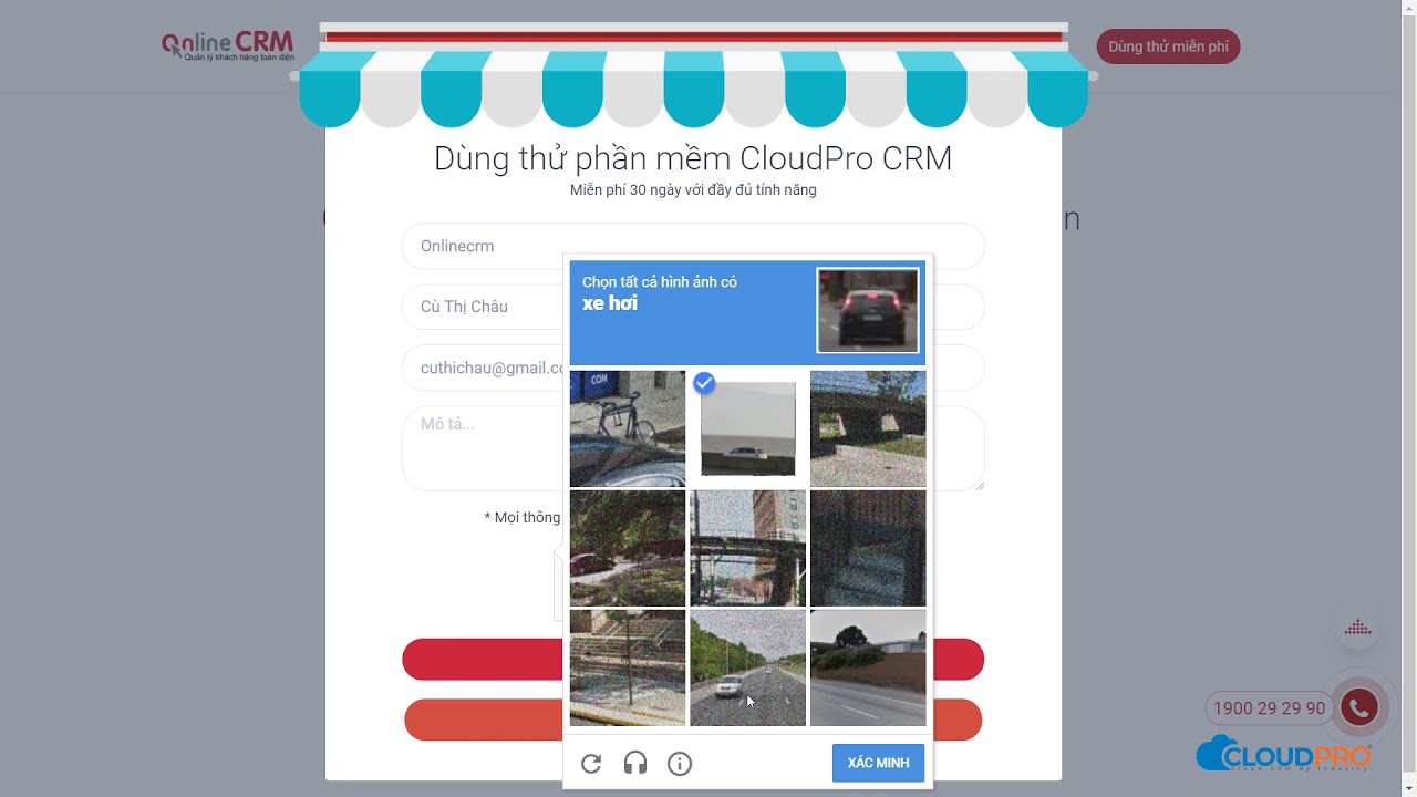 [CloudPro CRM] 1 - Hướng dẫn đăng ký tài khoản dùng thử phần mềm CRM miễn phí trong 30 ngày ...