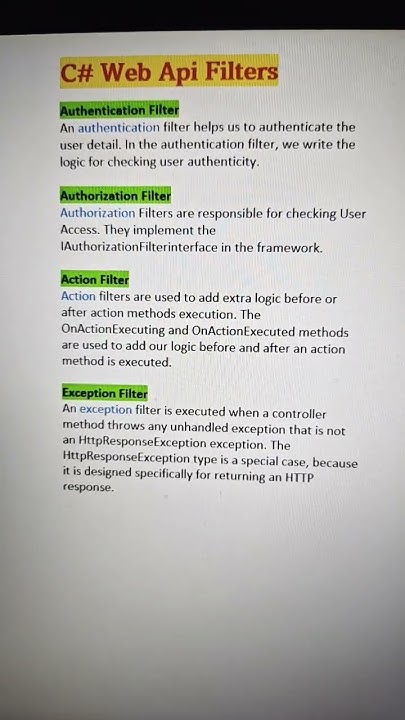 C# Web Api Filters - YouTube