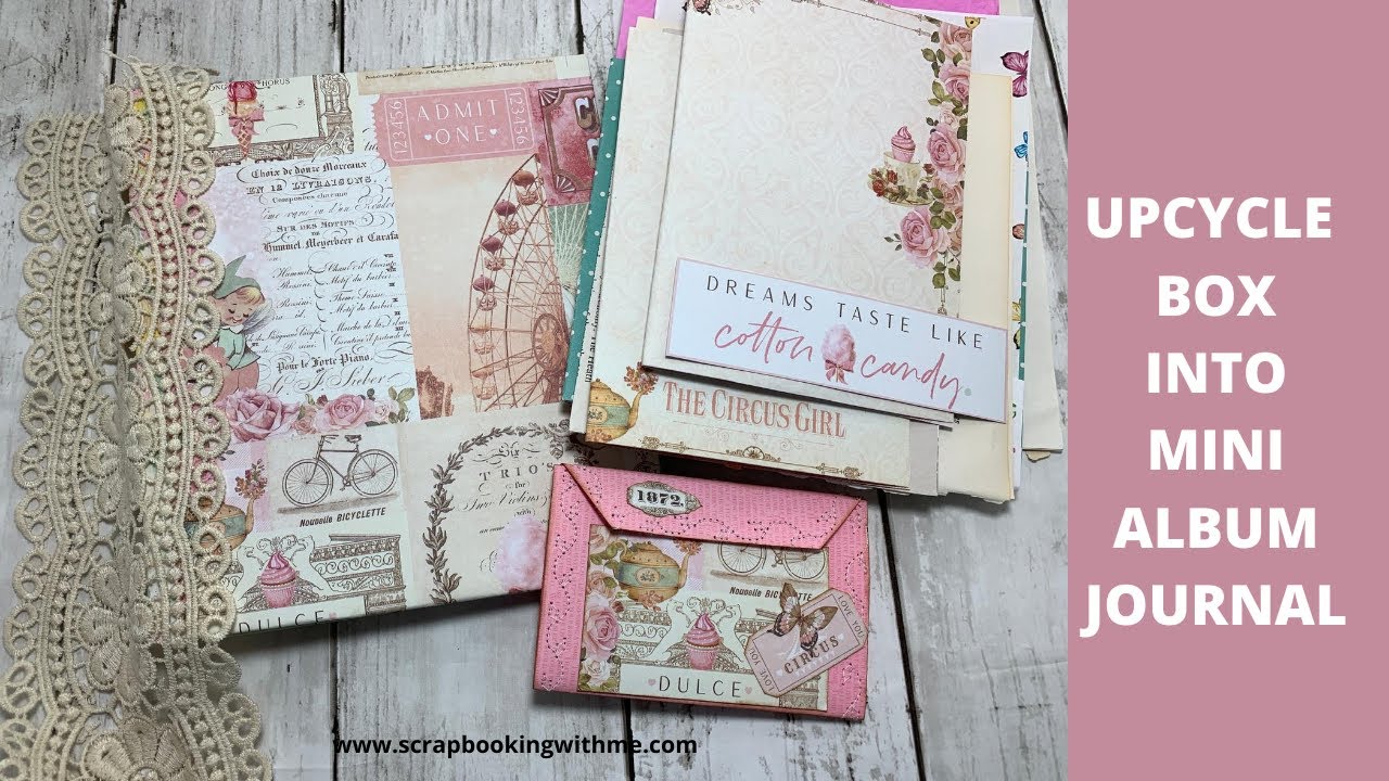 UPCYCLE BOX TO A MINI ALBUM JOURNAL ~ NEW STYLE POCKET - YouTube