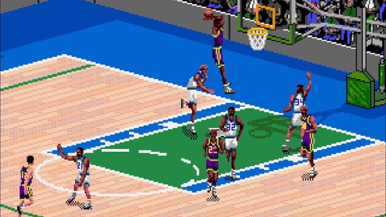 NBA CPU Game: Jazz vs. Mavericks | NBA Live 95 (Sega Genesis) | Summer ...