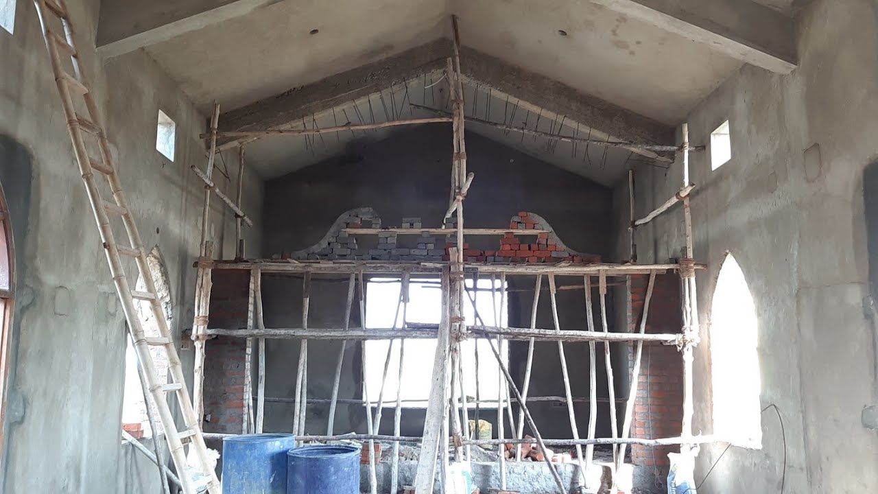 fantastic and simple design church building-using by sand and cement ...