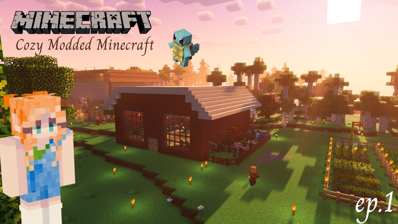 Let's Get Building! | Cozy Modded Minecraft Let's Play | ep.1 - YouTube