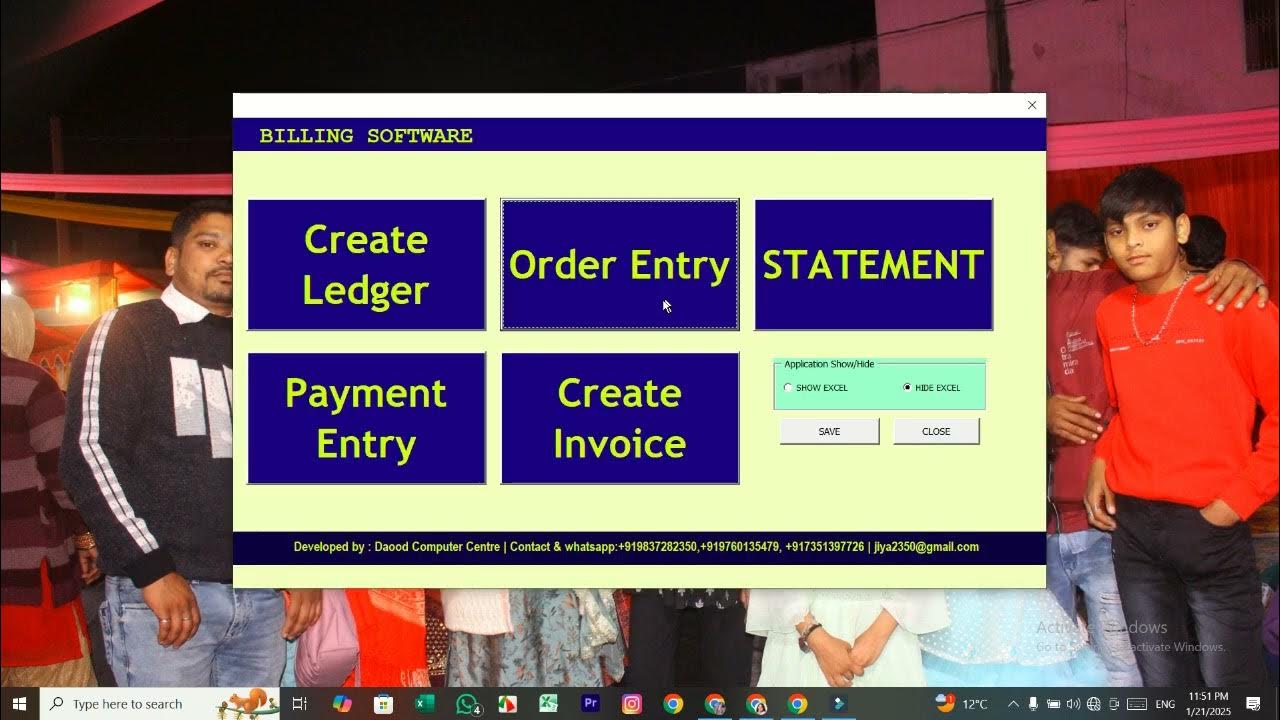 Billing Software Excel VBA in Hindi | Weekly Monthly Invoice | Payment | Ledger | Order ...