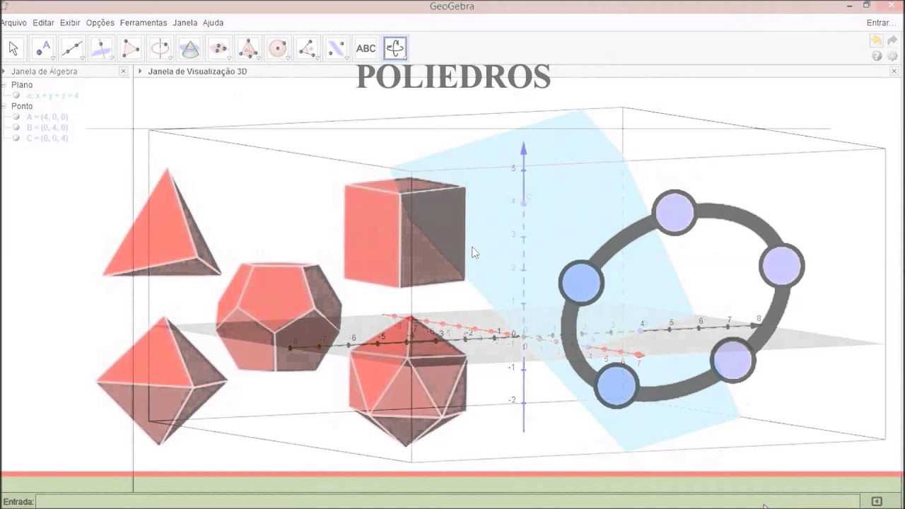 TUTORIAL SOBRE O GEOGEBRA 5.0 - GEOMETRIA ESPACIAL: POLIEDROS. - YouTube