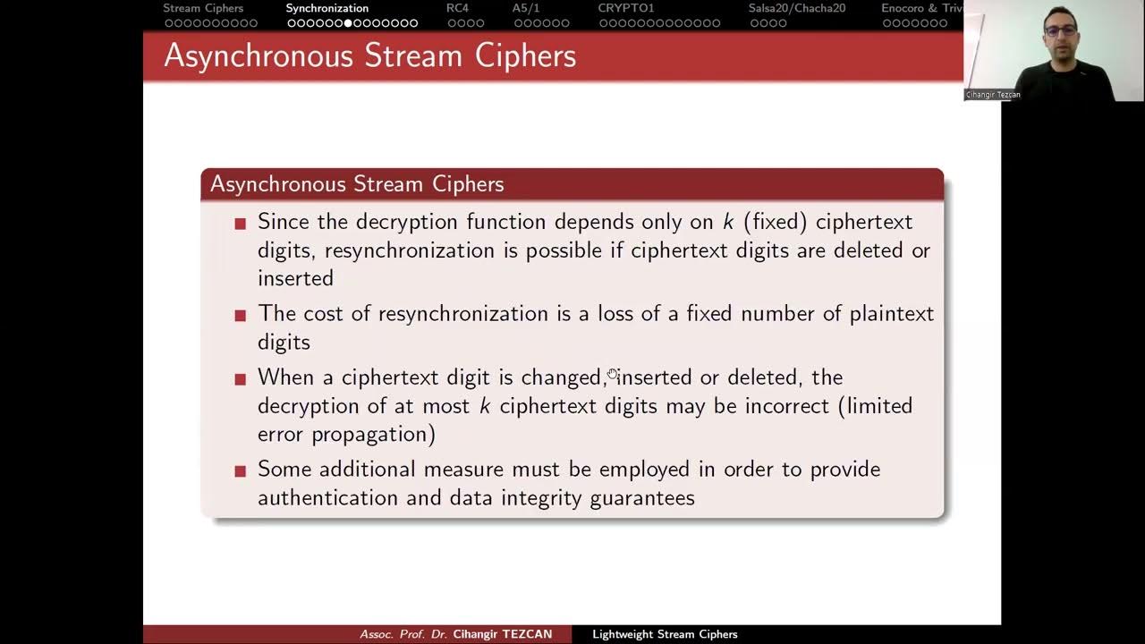 Synchronization in Stream Ciphers - YouTube