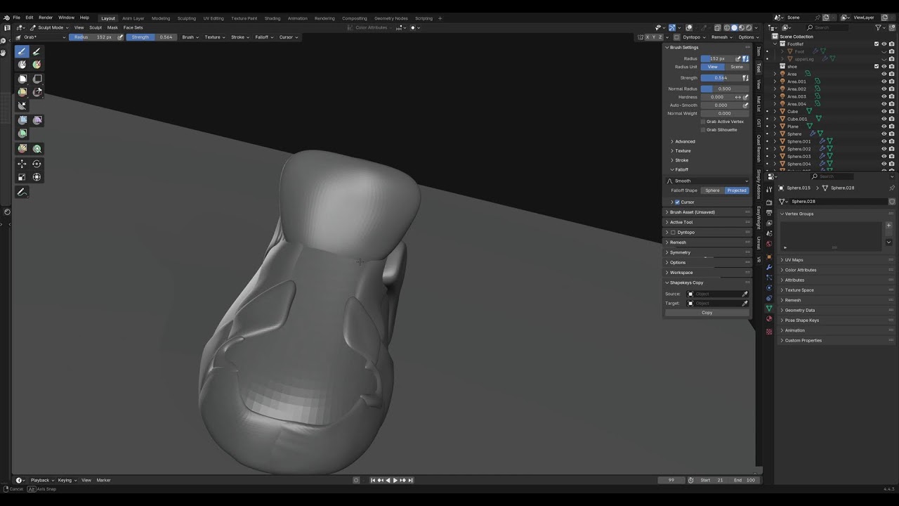 Sculpting on the Strap Shoe / Blender - YouTube