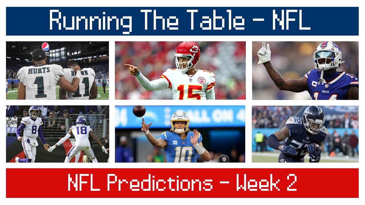 NFL Week 2 (2022) Predictions - Running The Table - YouTube