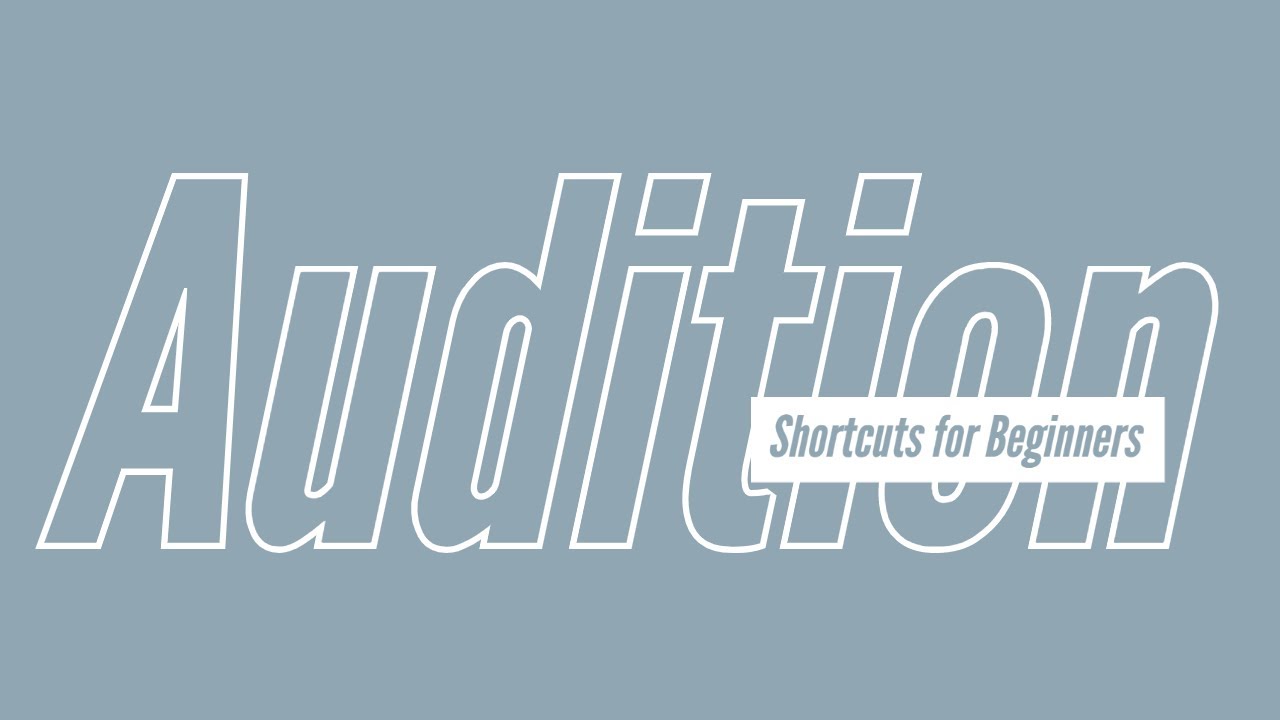 Adobe Audition 4 Best Shortcuts for Beginners - YouTube