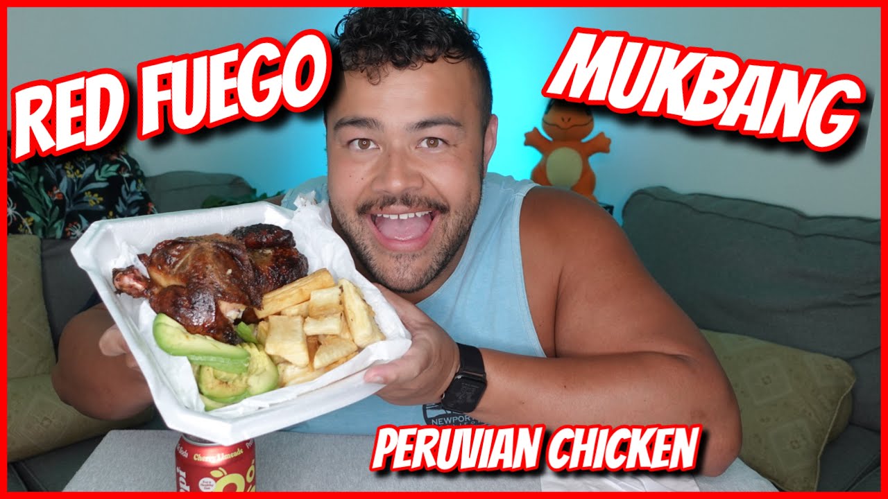 Red Fuego Mukbang | Peruvian Chicken, Avocado, & Fried Yuca - YouTube