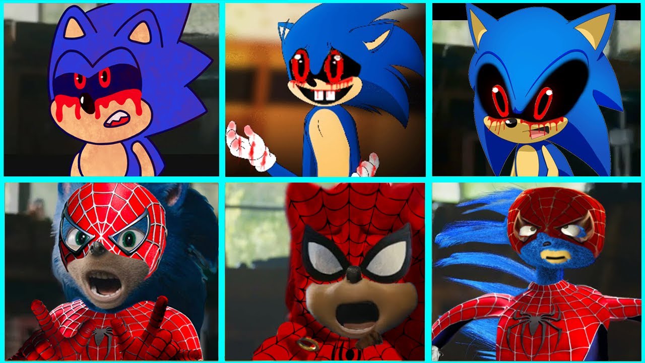 Sonic The Hedgehog Movie - Sonic EXE vs Spider-Man Uh Meow All Designs ...