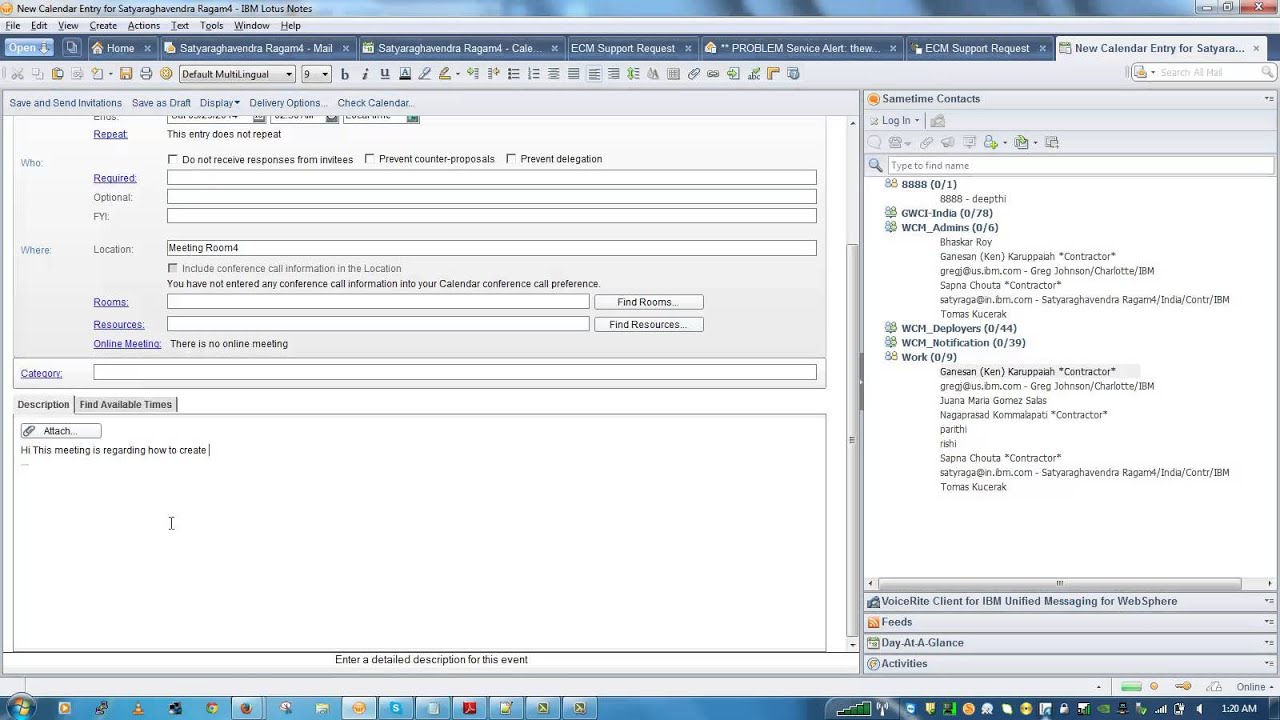 lotus Notes - Create a meeting - YouTube