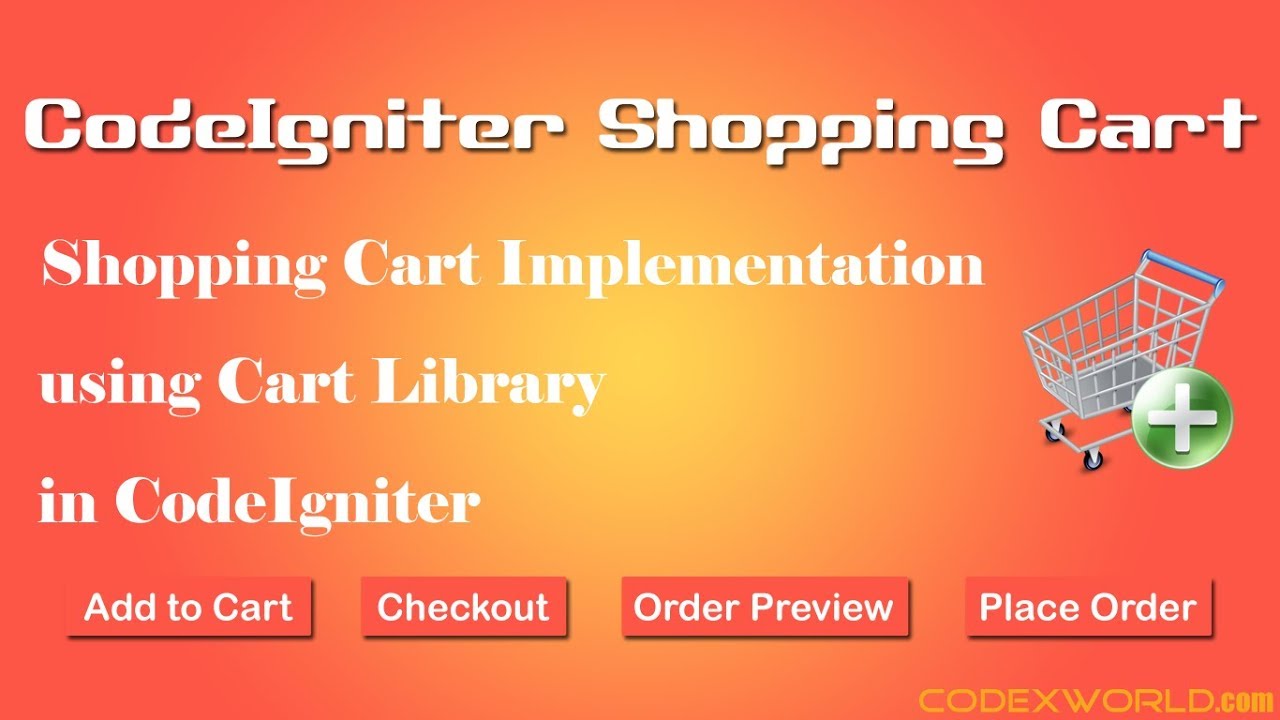 Shopping Cart Implementation in CodeIgniter - YouTube