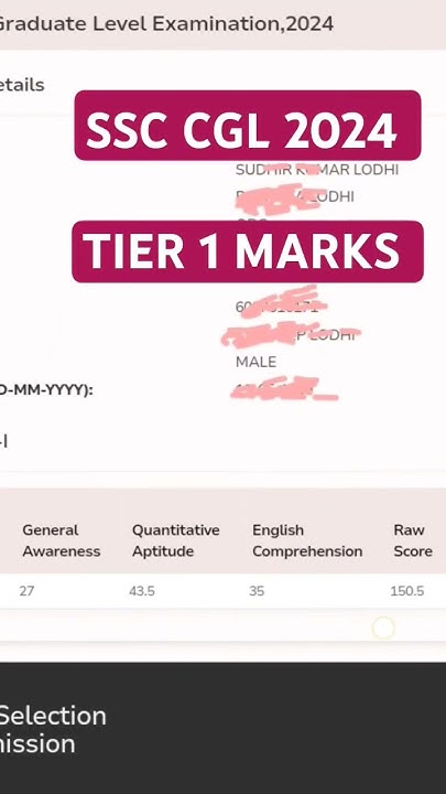 SSC CGL TIER 1 MARKS 2024 // SSC CGL NORMALISATION 2024 #ssccgl #ssc #sscchsl #viralshort # ...