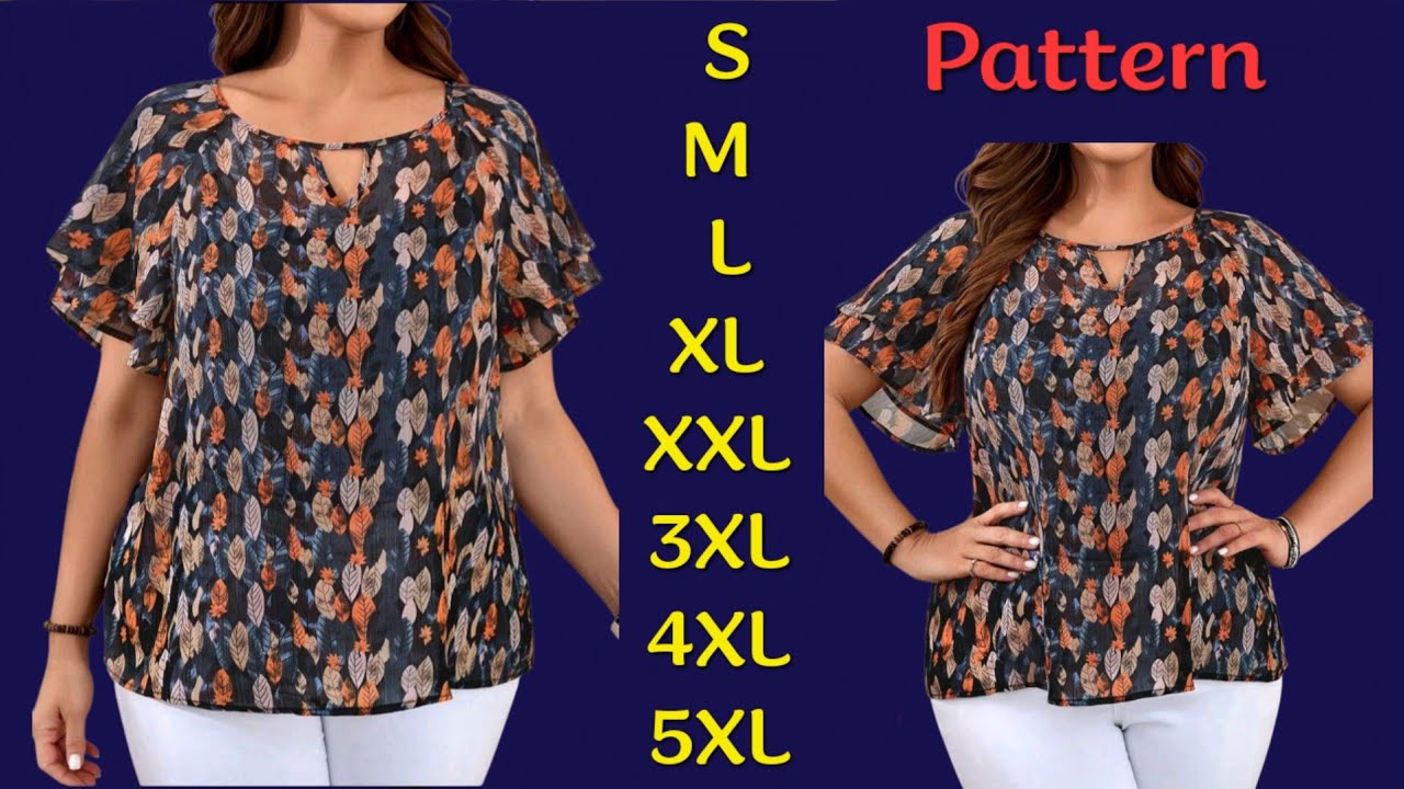 ⚘️So Easy Reglan Sleeves Blouse Pattern ⚘️ Only 10 Minute Pattern 💃 ...